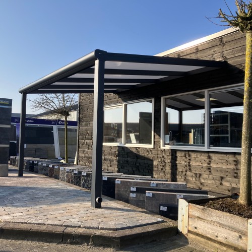 Aluminium actie terrasoverkapping 406 cm compleet en montage